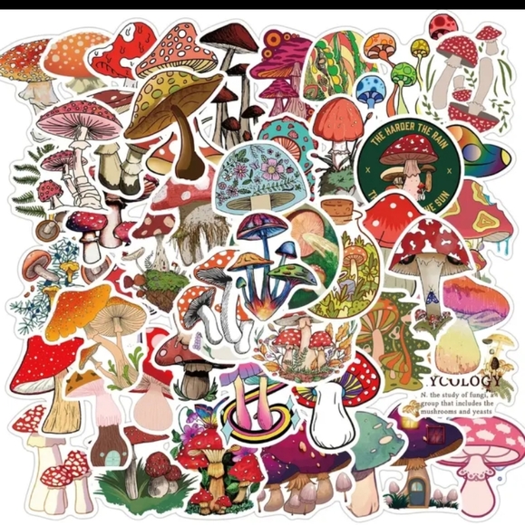 Office | Mushroom Psychedelic Mycelium Stickers Bundle Cottagecore ...